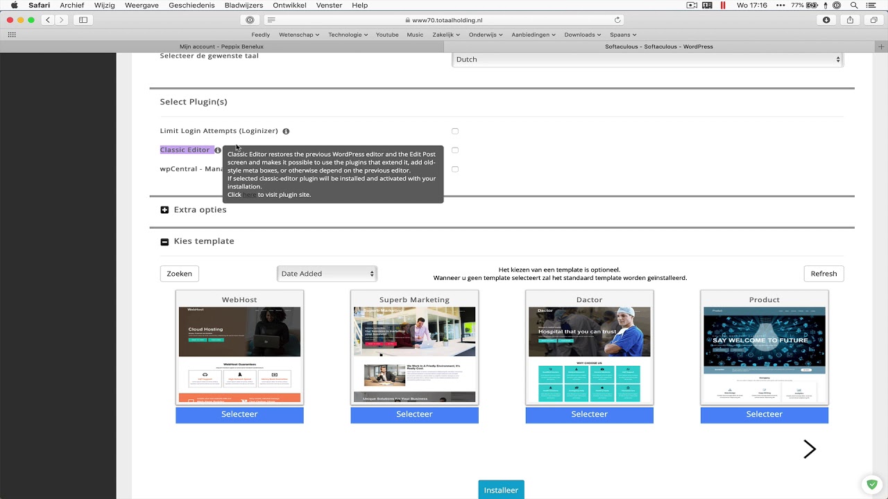 cPanel Softaculous WordPress installeren bij Google Workspace specialist